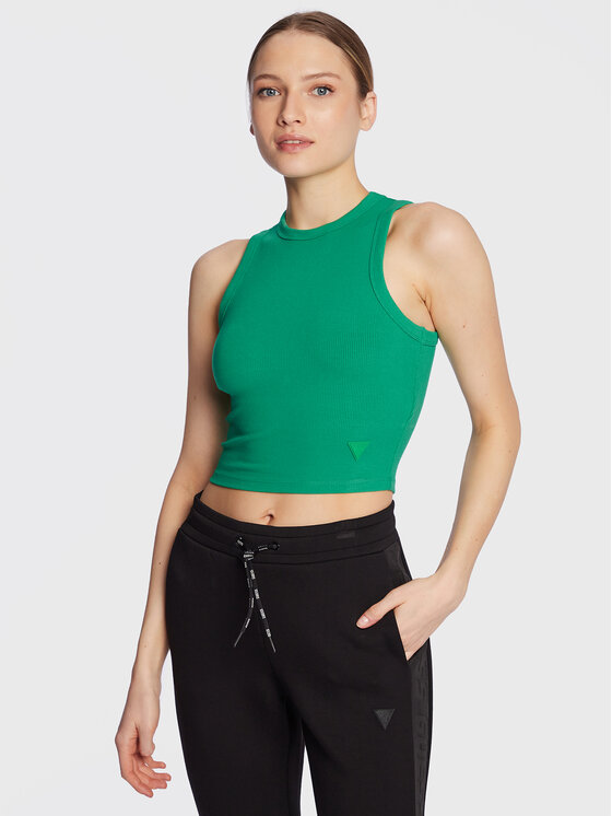 Guess Top Edie V3GP19 K8RT2 Zielony Slim Fit | Modivo.pl