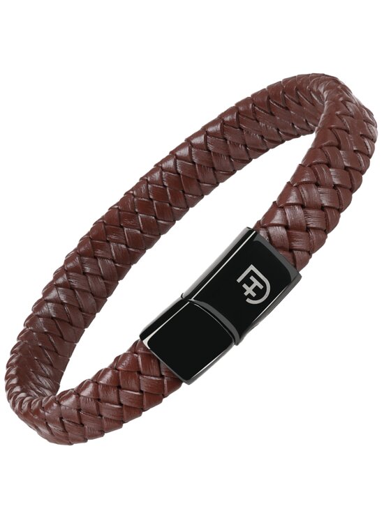 James Hawk Bransoletka Męska skórzana pleciona bransoletka Brązowy ...