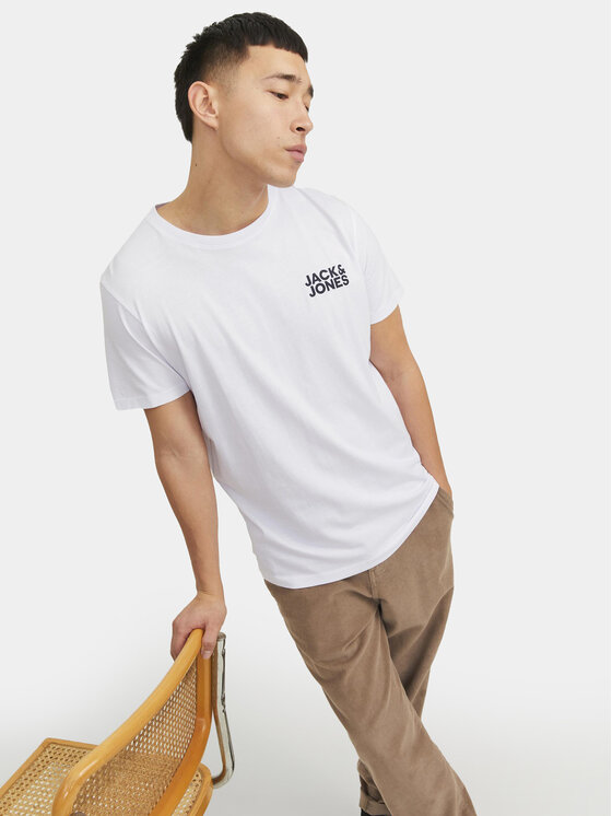 Jack & Jones T-Shirt Corp 12151955 Biały Regular Fit | Modivo.pl