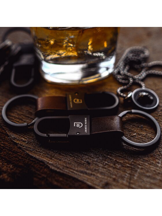 James Hawk Brelok Męski skórzany brelok do kluczy Czarny | Modivo.pl