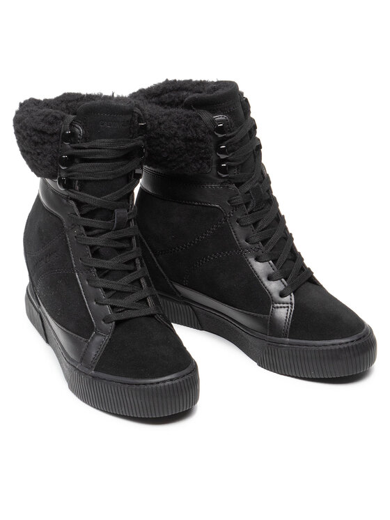 Calvin Klein Jeans Botki Hidden Wedge Sneaker Warm YW0YW00439 Czarny ...