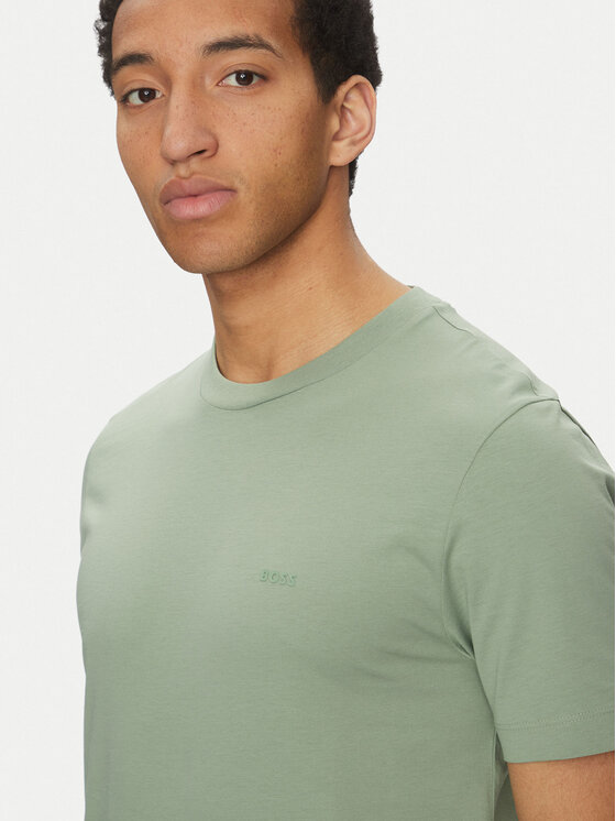 BOSS T-Shirt Thompson 01 50468347 Zielony Regular Fit | Modivo.pl