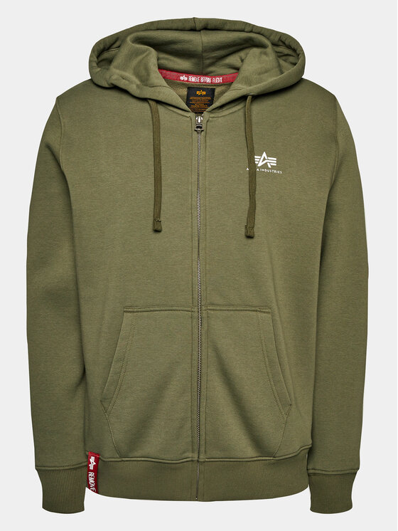 Alpha Industries Mikina Basic Zip 118342 Zelená Regular Fit | Modivo.sk