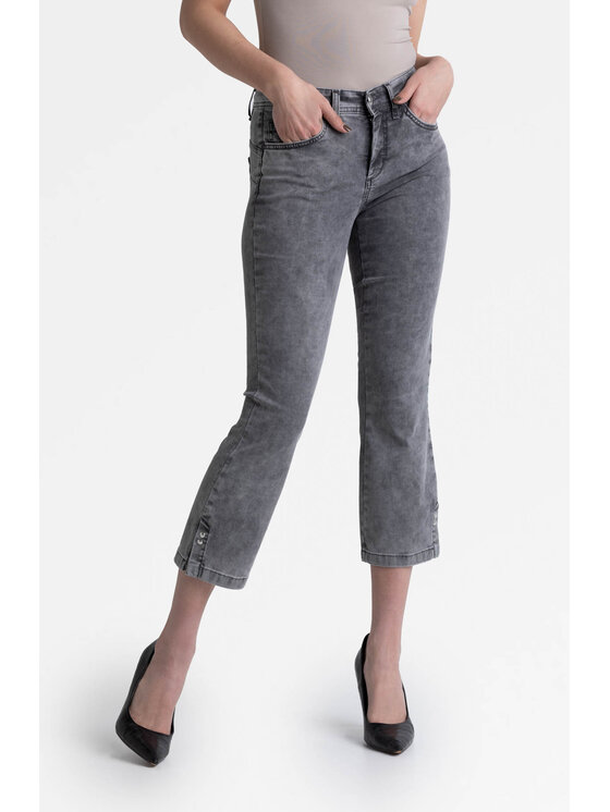 RJ Rocks Jeans Jeansy Sonia Szary Straight Leg | Modivo.pl