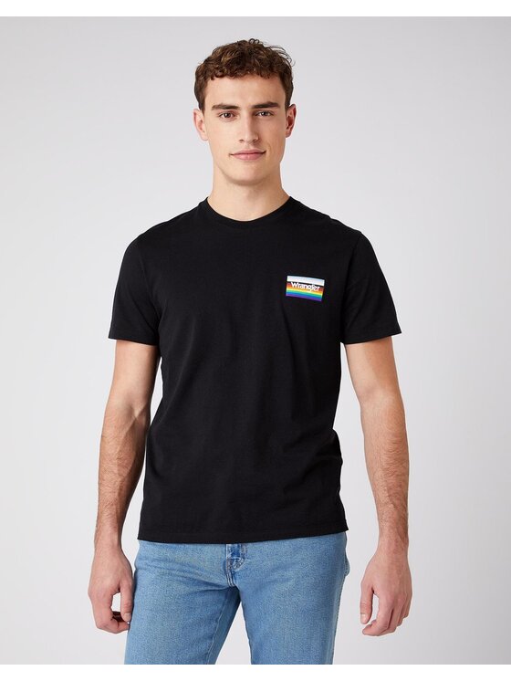 Wrangler T-Shirt PRIDE TEE Czarny Regular Fit | Modivo.pl