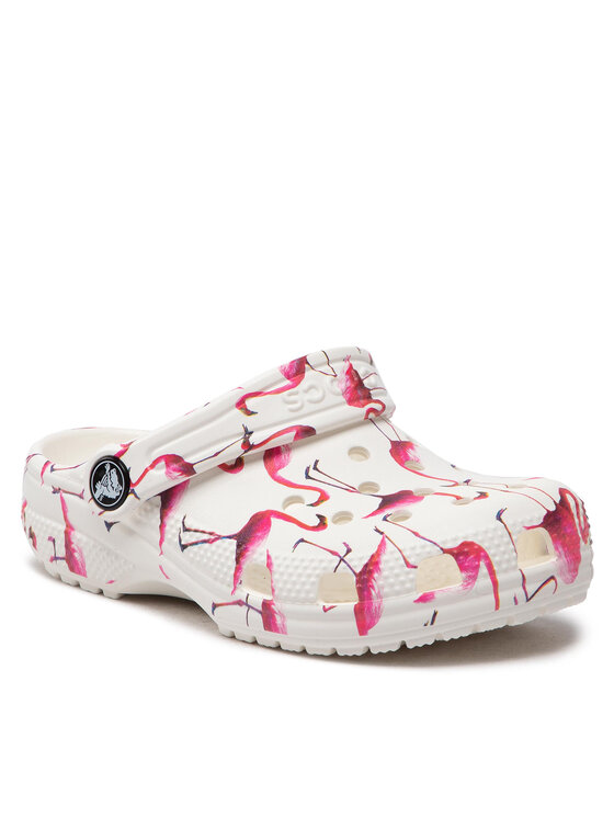 Crocs Klapki Classic Pool Party Clog K 207826 Biały | Modivo.pl