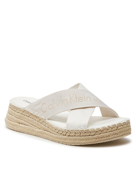 Calvin Klein Jeans Espadrile Sporty Wedge Rope Sandal Mr YW0YW01364 Alb | Modivo.ro