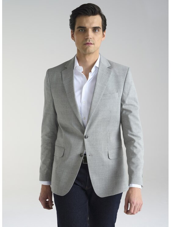 Pako Lorente Marynarka P24SP-3X-025 Szary Slim Fit | Modivo.pl
