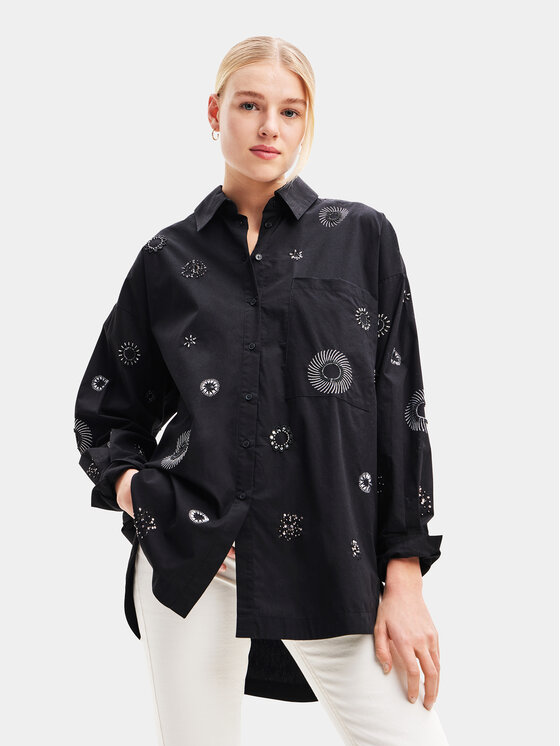 Desigual Koszula 23WWCW23 Czarny Straight Fit | Modivo.pl
