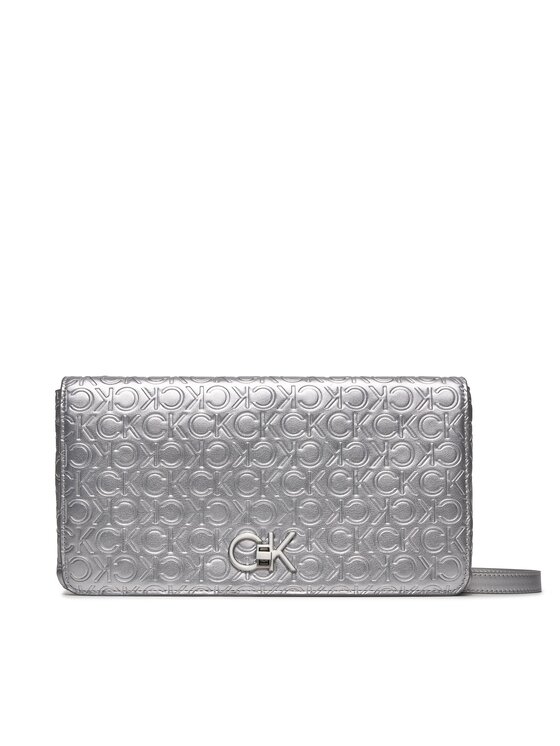 Calvin Klein Kabelka Re-Lock Double Gusette_Emb K60K611338 Stříbrná ...