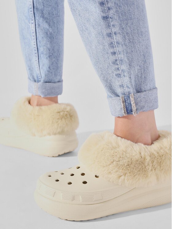 Crocs Klapki Crocs Furever Crush Clog 208446 Beżowy | Modivo.pl