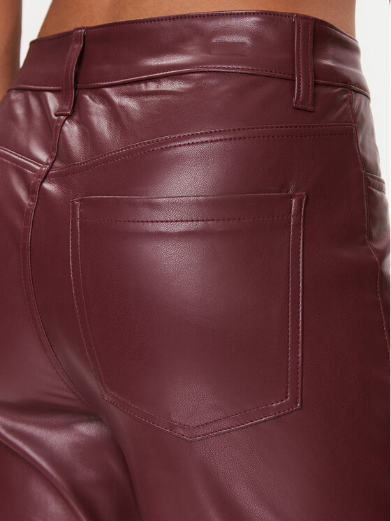 DKNY Spodnie skórzane P2GKTO69 Bordowy Regular Fit | Modivo.pl