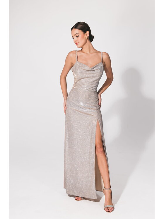 Aurora Sukienka wieczorowa Estelle Srebrny Feminine Fit | Modivo.pl