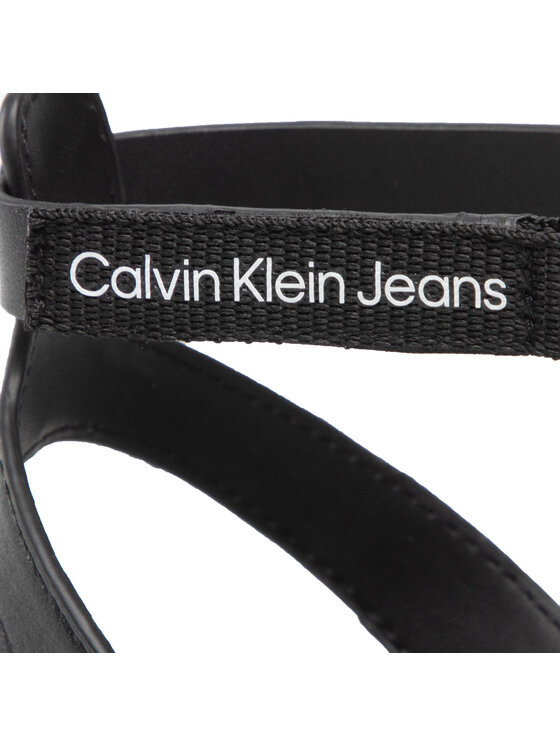 Calvin Klein Jeans Sandały Flat Sandal Toe YW0YW00545 Czarny | Modivo.pl