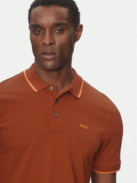 BOSS Polo Parlay 190 50494697 Pomarańczowy Regular Fit | Modivo.pl