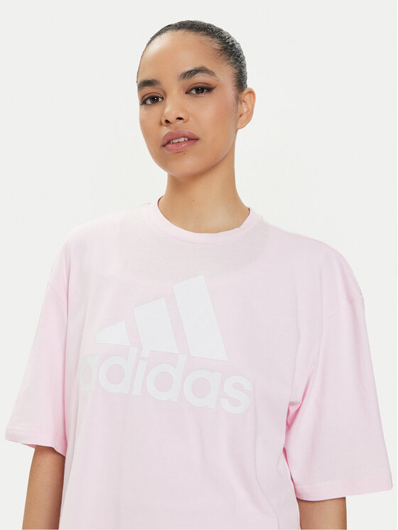 adidas T-Shirt Essentials Big Logo IC9860 Różowy Loose Fit | Modivo.pl