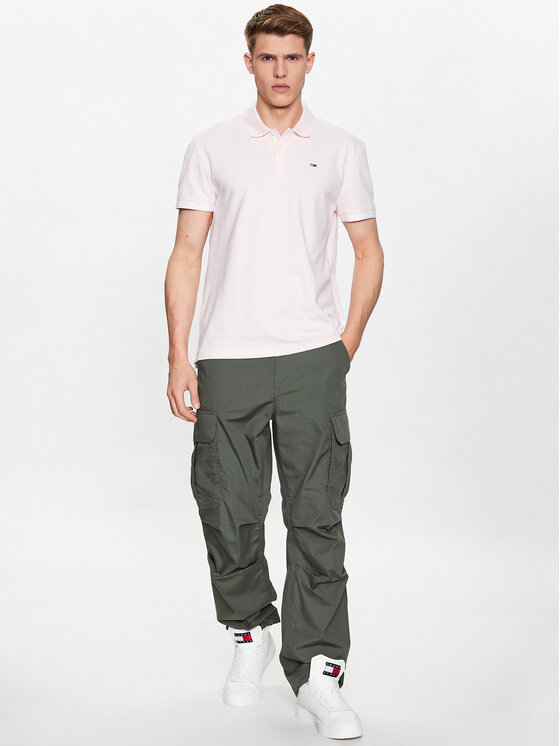 Tommy Jeans Tricou polo Classic Essential DM0DM15751 Roz Regular Fit ...