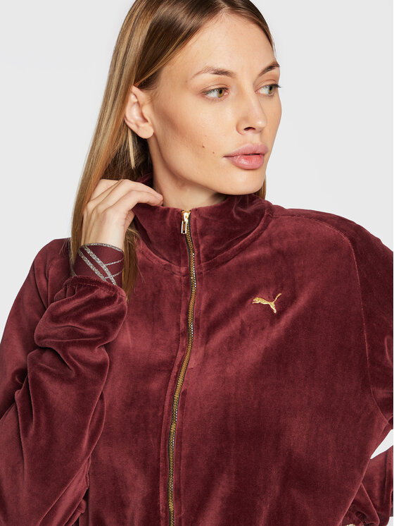 Puma Суитшърт Deco Glam Velour 522254 Бордо Relaxed Fit | Modivo.bg