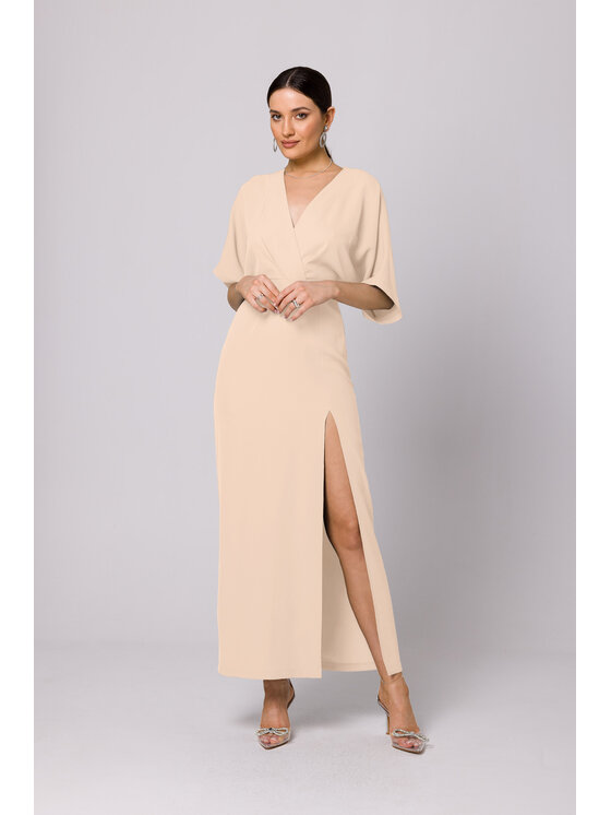 Makover Sukienka codzienna K163 Écru Modern Fit | Modivo.pl
