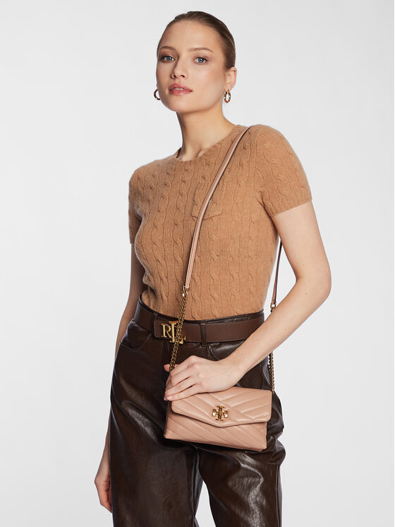 Tory Burch Torebka Kira Chevron Chain Wallet 90343 Beżowy | Modivo.pl