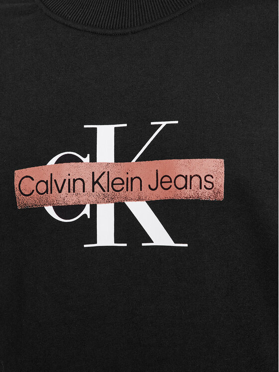 Calvin Klein Jeans Sweatshirt Monologo Stencil J30j324113 Schwarz