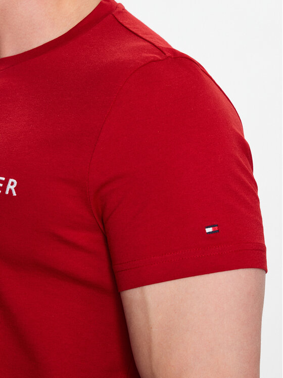 Tommy Hilfiger T Shirt Logo Mw0mw11797 Rot Slim Fit Modivo De