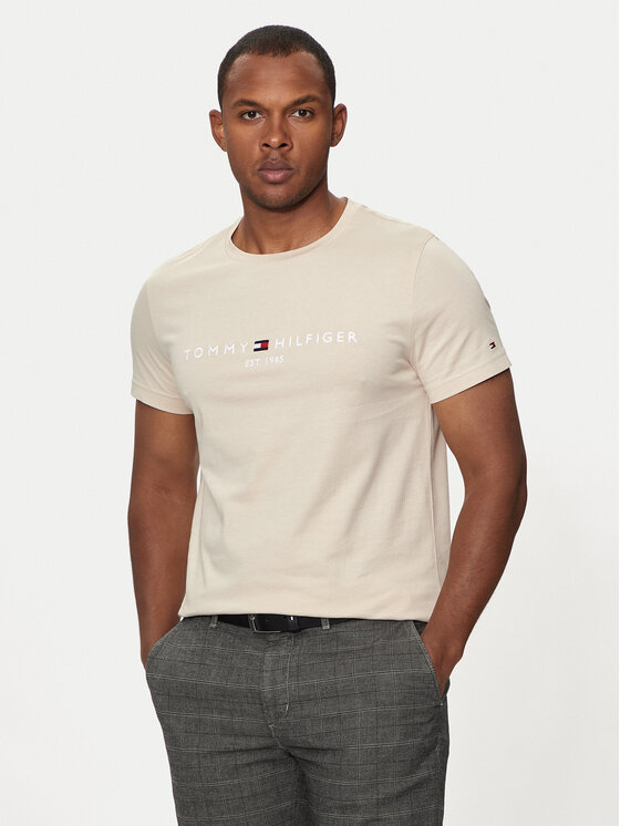 Tommy Hilfiger T Shirt Logo Mw0mw11797 Écru Regular Fit Modivo Pl
