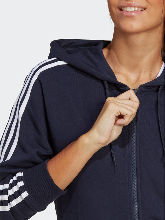 adidas Bluza Essentials 3-Stripes IC9918 Granatowy Regular Fit | Modivo.pl
