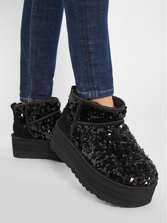 Ugg Snehule W Ultra Mini Chunky Sequin 1135060 Čierna | Modivo.sk