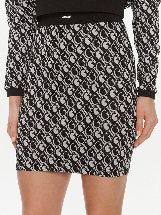 Guess Pouzdrová sukně Logo V4RD05 KC2X2 Černá Slim Fit | Modivo.cz