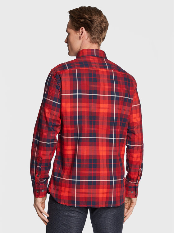 Tommy Hilfiger Πουκάμισο Oxford Blackwatch MW0MW29185 Κόκκινο Regular ...