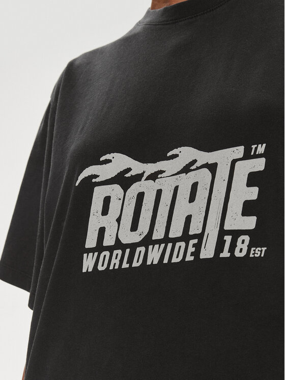 ROTATE T-Shirt 112083100 Czarny Oversize | Modivo.pl