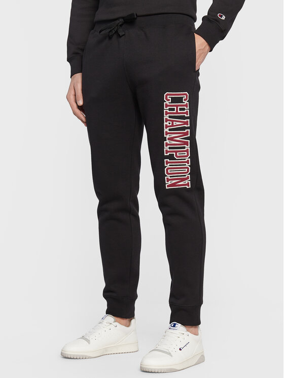 Champion Spodnie dresowe Heavy Fleece Bookstore Logo 217880 Czarny ...