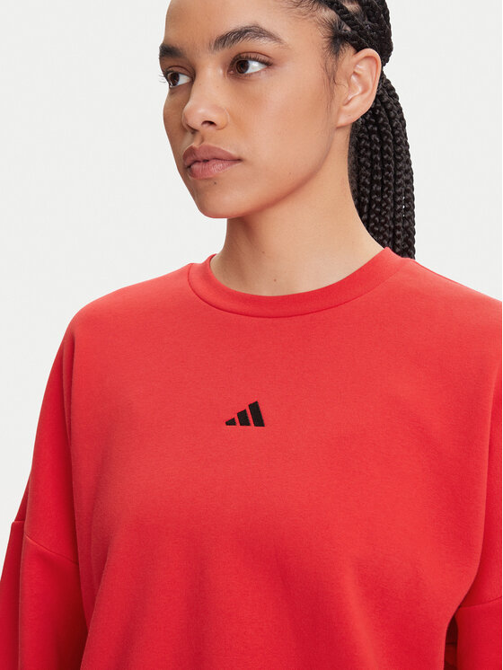 adidas Bluza Essentials Small Logo Feelcozy JI6061 Czerwony Loose Fit ...
