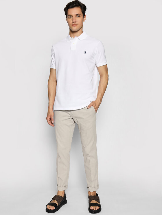 Polo Ralph Lauren Polo Core Replen 710666998 Bianco Custom Slim Fit ...
