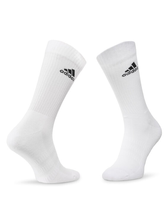 adidas Zestaw 3 par wysokich skarpet unisex Cush Crw 3PP DZ9356 Biały ...