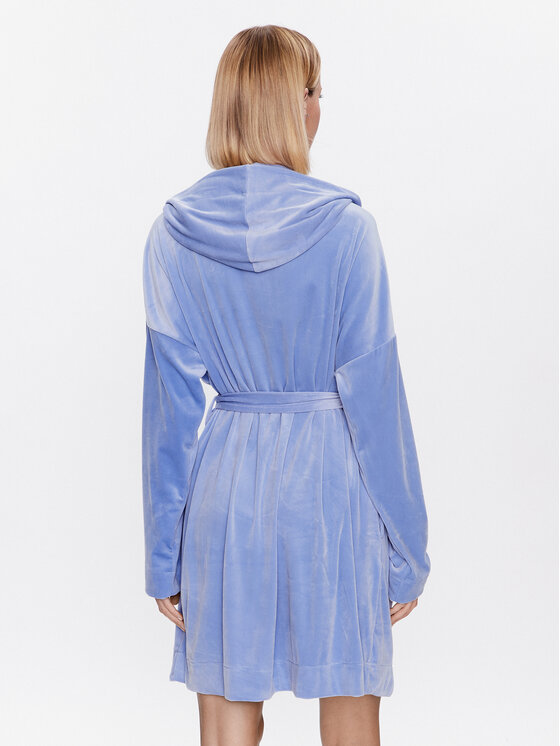 Hunkemöller Župan Robe Short Velours 201669 Modrá | Modivo.cz