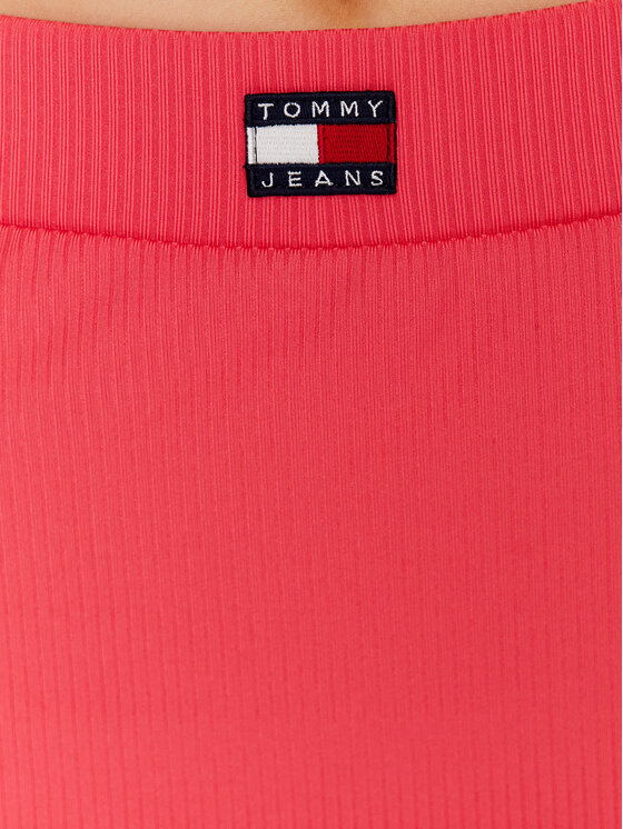 Tommy Jeans Fustă mini Badge DW0DW15389 Roz Slim Fit | Modivo.ro