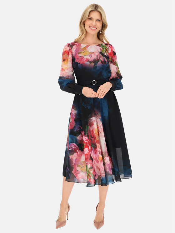 Potis & Verso Sukienka elegancka Paloma Granatowy Regular Fit | Modivo.pl