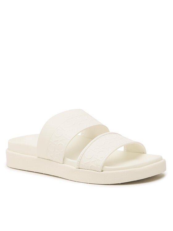 Calvin Klein Nazouváky Ergo Slide - Hf Mono HW0HW01535 Bílá | Modivo.cz