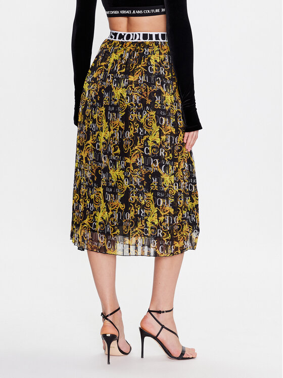Versace Jeans Couture Плисирана пола 74HAE805 Златист Regular Fit ...