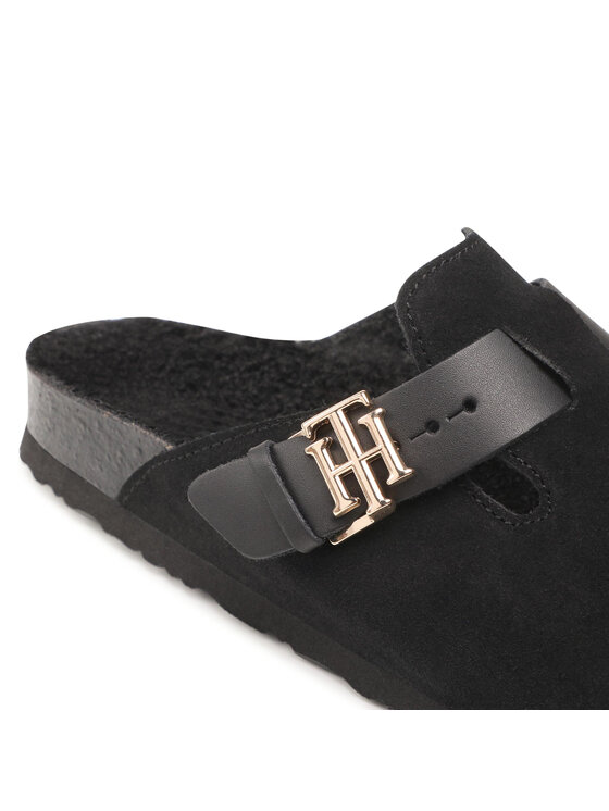 Tommy Hilfiger Hausschuhe Th Warmlined Close Toe Mule FW0FW05960 Schwarz Modivo