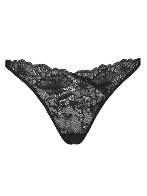 Hunkemöller Stringi Stormi 301619 Czarny | Modivo.pl