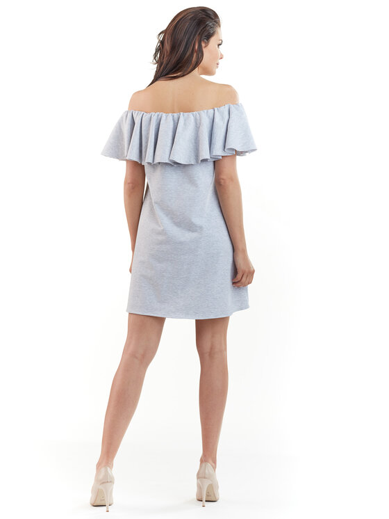 Awama Sukienka letnia L065 Szary Basic Fit | Modivo.pl