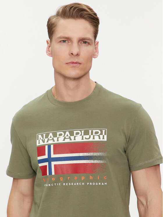 Napapijri T-Shirt S-Kreis NP0A4HQR Grün Regular Fit | Modivo.de