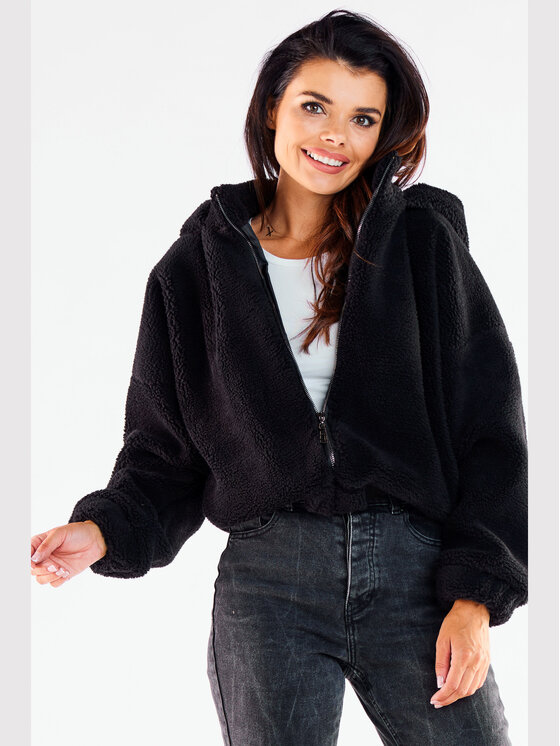 Awama Kurtka damska A533 Czarny Basic Fit | Modivo.pl