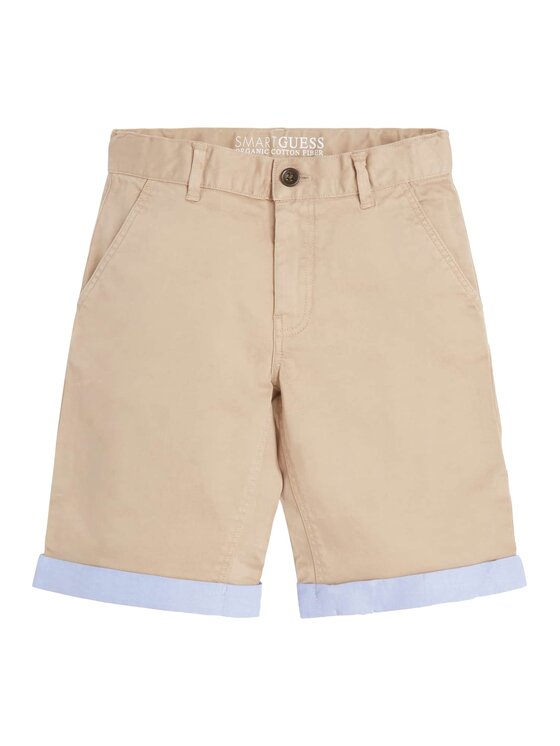 Guess Spodnie materiałowe 135750 Beżowy Regular Fit | Modivo.pl