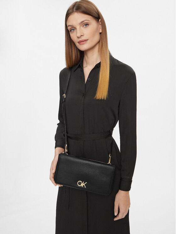 Calvin Klein Torebka Re-Lock Double Gusette K60K611336 Czarny | Modivo.pl