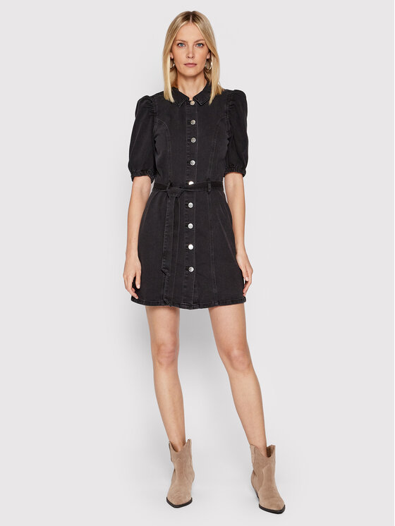 ONLY Rochie de blugi Vibbe 15228105 Negru Regular Fit | Modivo.ro