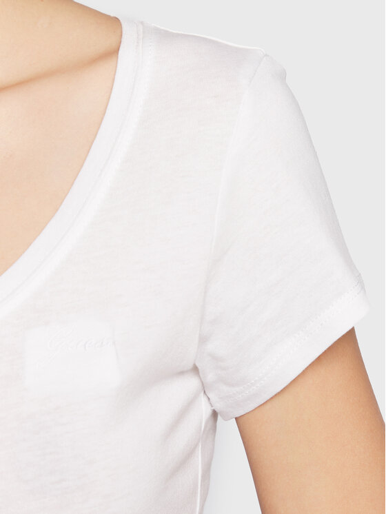 Guess T-Shirt Script Logo W2GI52 K9SN1 Weiß Regular Fit | Modivo.de